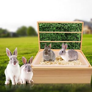 Hay Feeder, Indoor Hay Feeder with Litter Pan, Rabbit Hay Feeder with Plastic Litter Box, Designed for Rabbit Hamster Guinea Pig Small Pet Animals