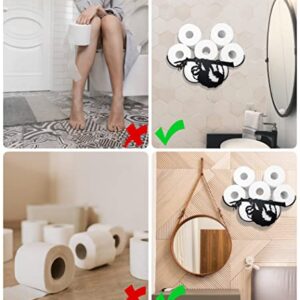 Metal Sloth Wall Toilet Paper Storage,Animal Decorative Metal Paper Holders,Black Toilet Tissue Holder,Cute Toilet Paper Storage for Bathrooms,Wall Toilet Paper Organizer Hold Extra 8 Rolls