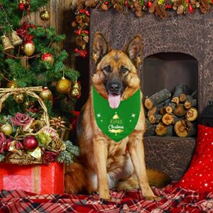 AnyDesign 2 Pack Christmas Dog Bandanas Gold Christmas Tree Bibs Red Green Merry Christmas Dog Scarf Washable Pet Neckerchief for Christmas Winter Dogs Cats Pets Decoration Xmas Party Supplies