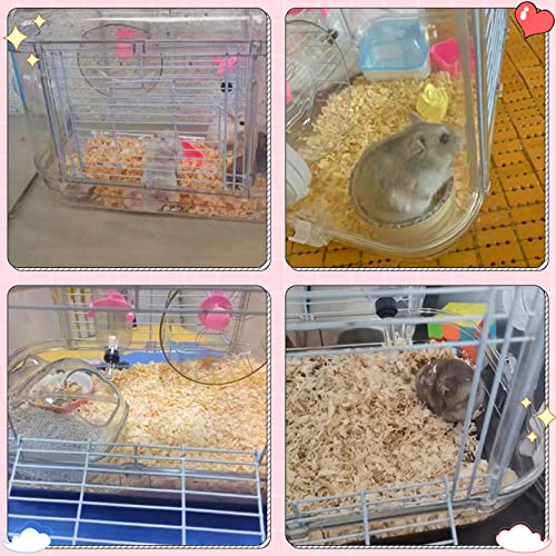 kathson Dwarf Hamster Cages and Habitats Portable Hamsters Travel Cage Transparent Gerbils Cages Small Animal Carry Case with Accessories Food Bowl Water Bottle Running Wheel for Ferret Hedgehog