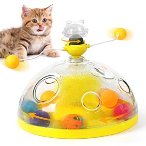 hopet interactive cat toy for indoor cats, catnip balls roller tracks exercise balls teaser, kitten feeder stimulation toys gifts for pets cats lover women men