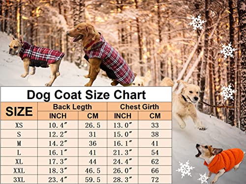 Caslfuca Dog Winter Coat, Winter Dog Extra Warm Coats Dog Fleece Jackets Dog Clothes, Windproof Waterproof Dog Cold Weather Coats for Small Medium Large Dogs and Puppy Apparel