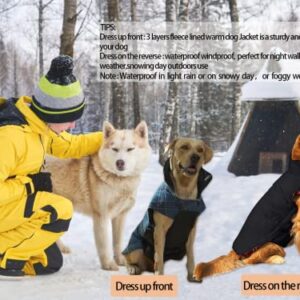 Caslfuca Dog Winter Coat, Winter Dog Extra Warm Coats Dog Fleece Jackets Dog Clothes, Windproof Waterproof Dog Cold Weather Coats for Small Medium Large Dogs and Puppy Apparel