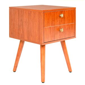 ODIKA Nightstand with Drawer/Bedside Table/End Table/Accent Table/Brown Side Table