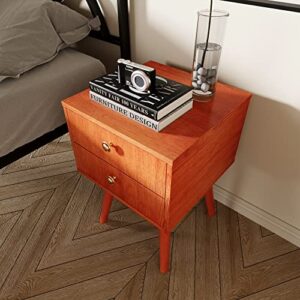 ODIKA Nightstand with Drawer/Bedside Table/End Table/Accent Table/Brown Side Table