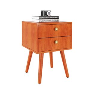 ODIKA Nightstand with Drawer/Bedside Table/End Table/Accent Table/Brown Side Table