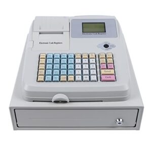 snkourin pos system cash register,electronic cash register with removable cash tray and thermal printer,small square money drawer multifunction cash register for small business/retail/restaurant