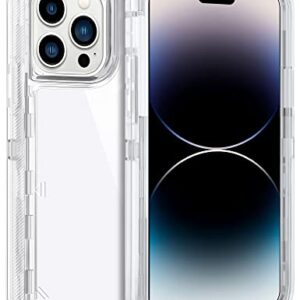 Coolden for iPhone 14 Pro Max Hybrid Clear Phone Case, Heavy Duty Protective Dual Layer Shockproof Case with Hard PC Bumper Soft TPU Back for iPhone 14 Pro Max 6.7 inch Transparent