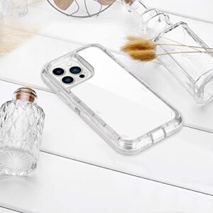 Coolden for iPhone 14 Pro Max Hybrid Clear Phone Case, Heavy Duty Protective Dual Layer Shockproof Case with Hard PC Bumper Soft TPU Back for iPhone 14 Pro Max 6.7 inch Transparent