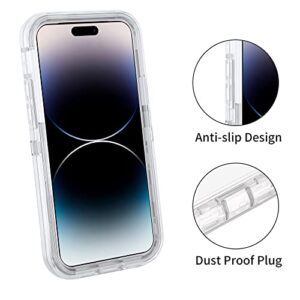 Coolden for iPhone 14 Pro Max Hybrid Clear Phone Case, Heavy Duty Protective Dual Layer Shockproof Case with Hard PC Bumper Soft TPU Back for iPhone 14 Pro Max 6.7 inch Transparent