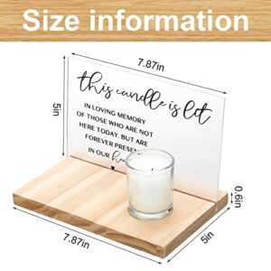 3 Pcs Sympathy Gifts Memorial Candle Acrylic and Wooden in Loving Memory Wedding Signs for Loss of Loved One Memorial Sign Bereavement Gifts (Wing)