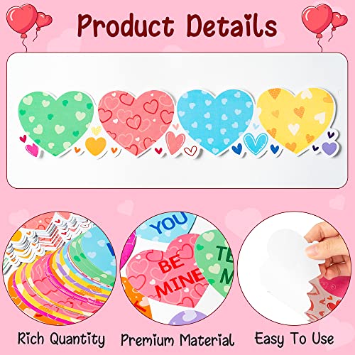 Haooryx 76Pcs Teacher Appreciate Sweet Conversation Heart Cutouts Bulletin Board Set Candy Heart Paper Cut-Outs Border Trim Bulletin Cardboard for Teacher Appreciate Party School Blackboard Wall Decor