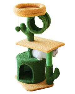 kiyumi us20l cat tree cat tower sisal scratching posts cat condo play house hammock jump platform cat furniture activity center green