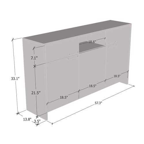 Meble Furniture Glam 57" Sideboard