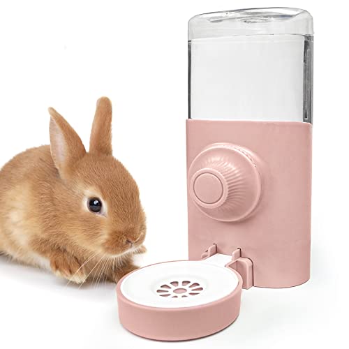 Chngeary Leak Proof Guinea Pig Water Bottle, Automatic Water Filling Rabbit Water Bottle for Hamsters, Bunny, Cats.Easy to Use, Install and Clean(Pink)