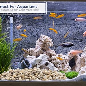 Royal Imports 5LB Decorative Stones River Pebbles Flat Painting Rocks for Fish Aquariums, Plant Gravel, Landscaping, Home Decor Natural - Medium Black