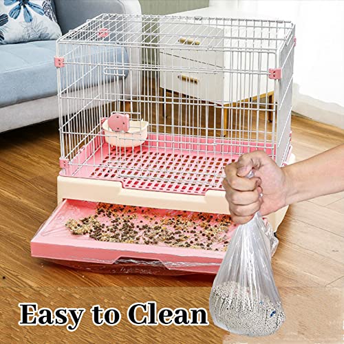 BNOSDM 100 PCS Disposable Rabbit Cage Liner Plastic Guinea Pig Cage Bedding Hamster Litter Pan Bags Universal Toilet Film for Bunny Chinchilla Ferret Hedgehog Small Animals (47")