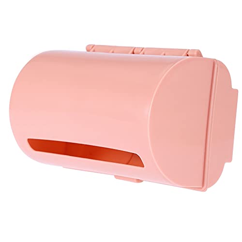 LIZEALUCKY Adhesive Wall Mounted Trash Bags Holder Storage Box Multi-Purpose Garbage Bag Rack for Home Bathroom Kitchen(Pink)