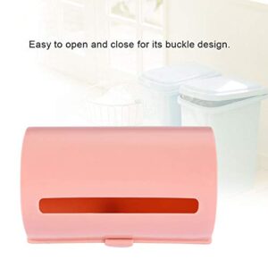 LIZEALUCKY Adhesive Wall Mounted Trash Bags Holder Storage Box Multi-Purpose Garbage Bag Rack for Home Bathroom Kitchen(Pink)