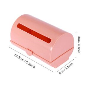 LIZEALUCKY Adhesive Wall Mounted Trash Bags Holder Storage Box Multi-Purpose Garbage Bag Rack for Home Bathroom Kitchen(Pink)