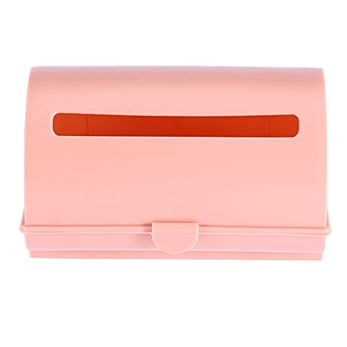 LIZEALUCKY Adhesive Wall Mounted Trash Bags Holder Storage Box Multi-Purpose Garbage Bag Rack for Home Bathroom Kitchen(Pink)