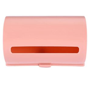 LIZEALUCKY Adhesive Wall Mounted Trash Bags Holder Storage Box Multi-Purpose Garbage Bag Rack for Home Bathroom Kitchen(Pink)