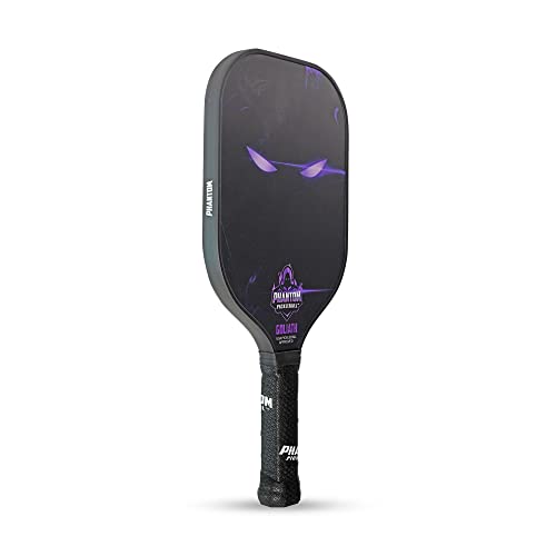 Phantom Goliath 16mm Carbon Fiber Elongated Body Pickleball Paddles - Max Grit and Spin - USAPA Approved – Pickleball Rackets - Pickle-Ball Equipment with Polypropylene Core – Lightweight (Purple)