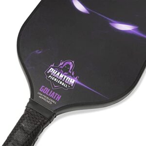 Phantom Goliath 16mm Carbon Fiber Elongated Body Pickleball Paddles - Max Grit and Spin - USAPA Approved – Pickleball Rackets - Pickle-Ball Equipment with Polypropylene Core – Lightweight (Purple)