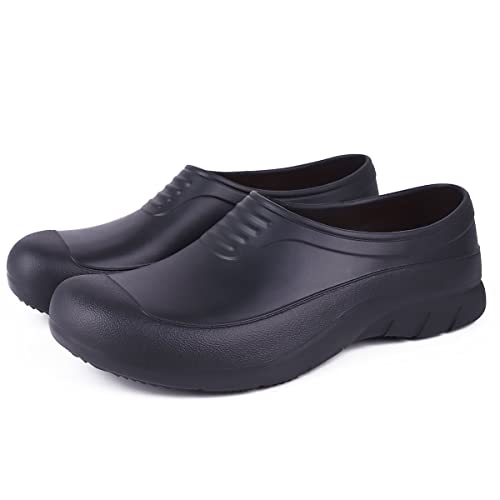 VOKO Work Shoes Women, Clogs for Women Slip Resistant, Chef Non Slip Kitchen Food Service Shoes (Black, Numeric_10)