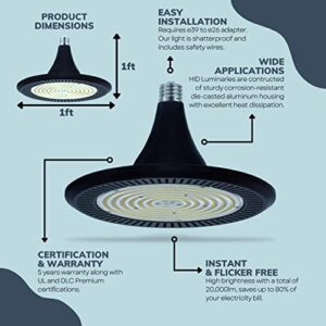 JACS 400W E39 LED Bulb - UFO LED High Bay Light - 400W MH/HPS Replacement 5000k Daylight 20000 Lumens, Commercial Retrofit for Garage Workshop Warehouse Parking Lot, IP65