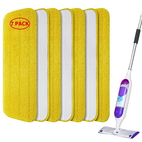 Spray Mops Heads Pads Compatible with Swiffer PowerMop - MEXERRIS Floor Mop Heads Replacement Microfiber Mop Pads Refills Reusable Mop Pads Compatible with Swiffer Power Mop All Spray Wet Mops, 7 Pcs