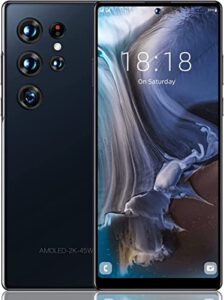 sanshreuni smartphone unlocked, 5g dual sim cell phones, 4g+128gb c21 ultra unlocked smartphones, 6.8 inch android smartphones 7300mah | fingerprint lock face id (black)