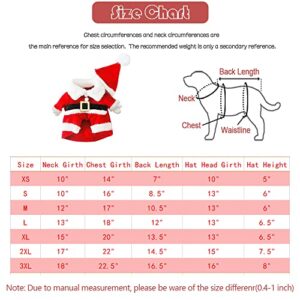 HOTUMN Dog Santa Costume Christmas Walking Dog Costume with Hat Dog Clothes Winter Funny Outfit Xmas Gift for Small Medium Dogs Cats (X-Large)