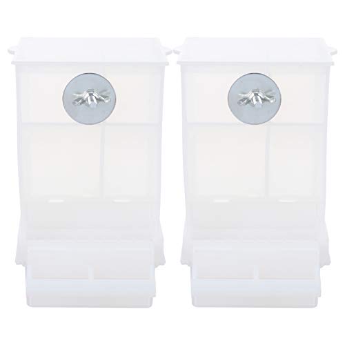 ULTECHNOVO Automatic Bird Feeder, 2Pcs Bird Feeding Container Bird Creative Parrot Feed Box for Small and Medium Parrots and Birds Feeder for Small and Medium Parrots and Birds Feeder for