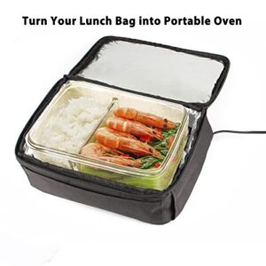 HOMVIDA 3-IN-1 Portable Food Warmer Tray, Turn Your Lunch Bag into Potable Oven - 12V / 24V / 110V Electric Heating Plate Works with Aluminum Foil Lined Lunch Bags for Car Truck Travel Office