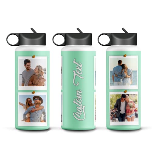 Vintage Style Personalized Water Bottle, Custom Cup With Photo Text Picture 20 Oz Stainless Steel Water Bottle Customized Coffee Travel Mug Birthday Christmas Gifts