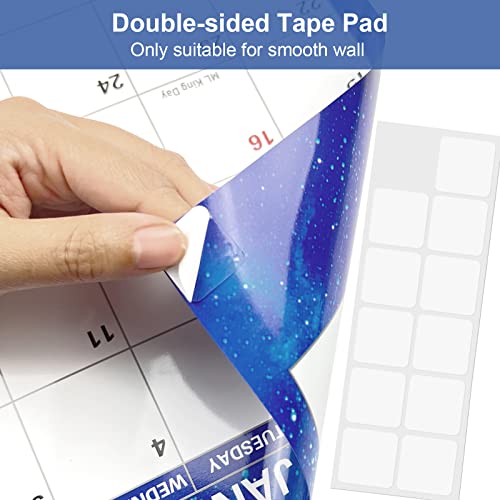 32" x 48" 2023 Wall Calendar Dry Erase - Large Blue Starry Sky Calendar Wet & Dry Erasable Laminated 12 Month Annual Yearly Planner, Reversible, Horizontal/Vertical (2023 Wall Calendar)