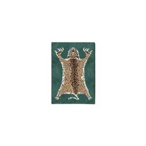 meiyixin modern indoor home living room area rugs, print leopard area rug, (leopard print-green, 5x8feet)