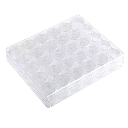 Lopsity 30PCS Grids Bead Organizer Clear Plastic Bead Storage Containers Set with Lid for DIY Diamond, Nail,Jewelry Earring Beads Sewing Pills and Other Small Items (30)