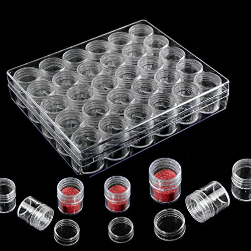 Lopsity 30PCS Grids Bead Organizer Clear Plastic Bead Storage Containers Set with Lid for DIY Diamond, Nail,Jewelry Earring Beads Sewing Pills and Other Small Items (30)