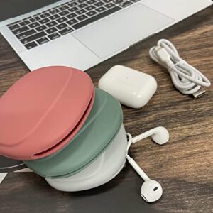 CIXVOEMK Silicone Headphone Organizer-Data Cable Storage Case-Mini Key Box-Portable Wired Headphone Organizer(Red-Grey-Green-3PCS)