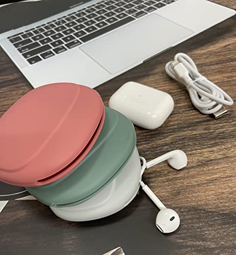 CIXVOEMK Silicone Headphone Organizer-Data Cable Storage Case-Mini Key Box-Portable Wired Headphone Organizer(Red-Grey-Green-3PCS)