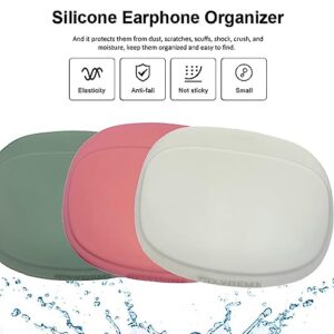 CIXVOEMK Silicone Headphone Organizer-Data Cable Storage Case-Mini Key Box-Portable Wired Headphone Organizer(Red-Grey-Green-3PCS)