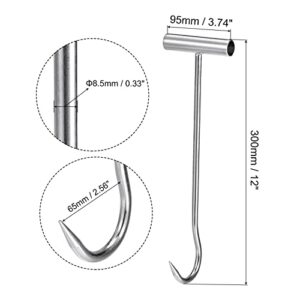 uxcell T-Handle Meat Boning Hook, Galvanized Curved T Hooks for Kitchen Butcher Shop Restaurant 12"(300mm) 3Pcs