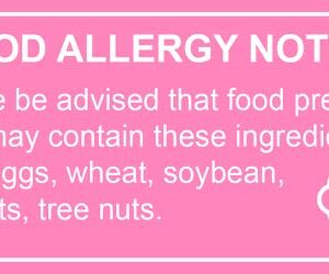 1x2 inch 500PCS Food Allergy Stickers Waterproof Stickers Without Residue for Food, Kitchen