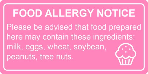 1x2 inch 500PCS Food Allergy Stickers Waterproof Stickers Without Residue for Food, Kitchen