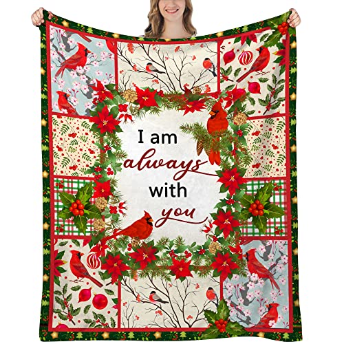 UHANKRU Cardinal Throw Blanket, Cardinal Gifts for Women, Red Cardinal Bird Blankets and Throws, Cardinal Christmas Blanket 60"x50"