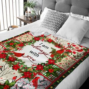 UHANKRU Cardinal Throw Blanket, Cardinal Gifts for Women, Red Cardinal Bird Blankets and Throws, Cardinal Christmas Blanket 60"x50"