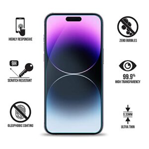 Focuses iPhone 14 Pro Blue Light Screen Protector iPhone 14 Pro Anti Blue Light Screen Protector 6.1inch.Anti Blue Light Tempered Glass Film for iPhone 14 Pro 3-Pack