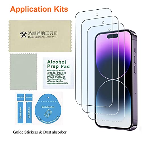 Focuses iPhone 14 Pro Blue Light Screen Protector iPhone 14 Pro Anti Blue Light Screen Protector 6.1inch.Anti Blue Light Tempered Glass Film for iPhone 14 Pro 3-Pack